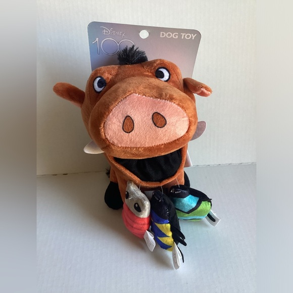 Dog | Disney 10 The Lion King 9 Pumbaa Bugs Squeaky Plush Burrow Dog ...